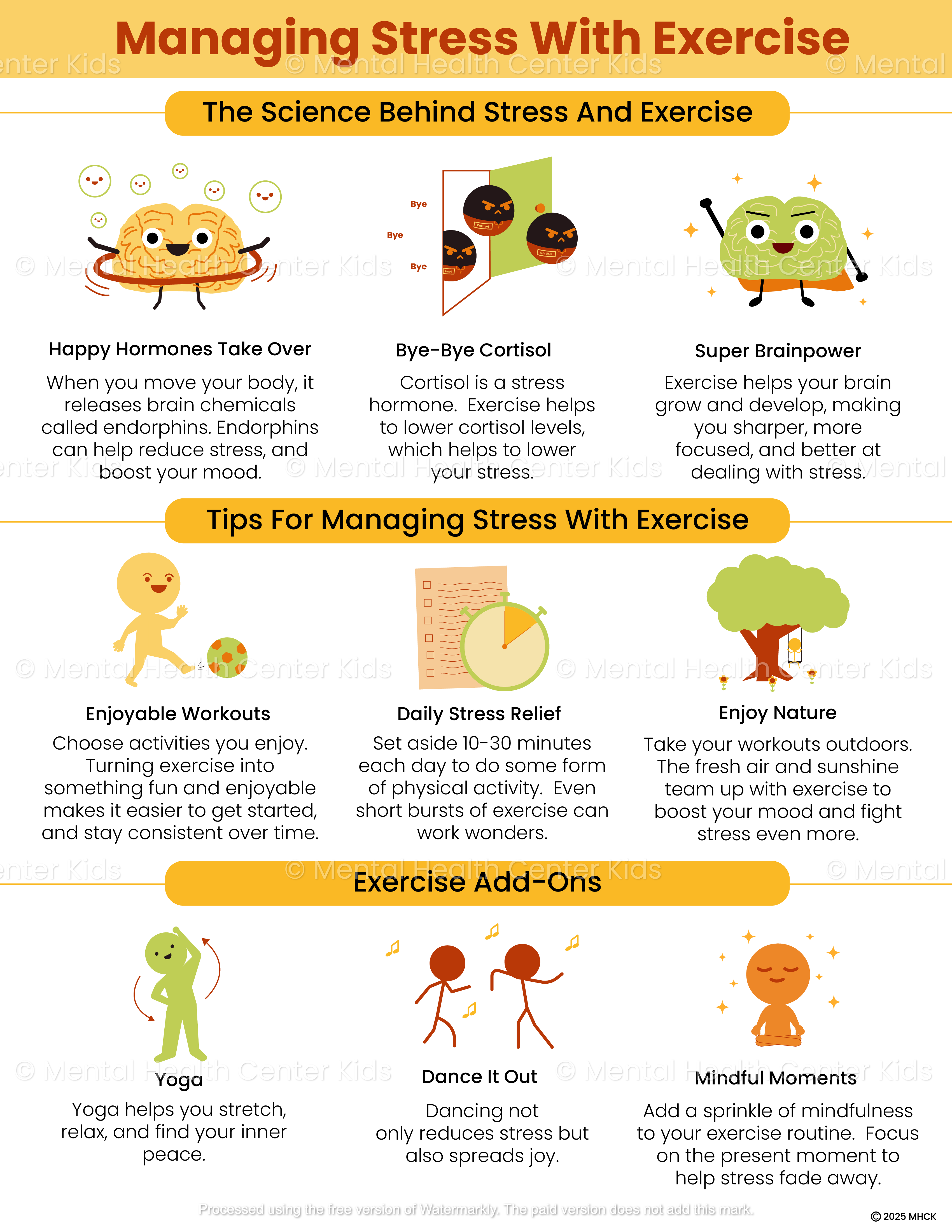 Managing Stress With Exercise Handout – Mental Health Center Kids