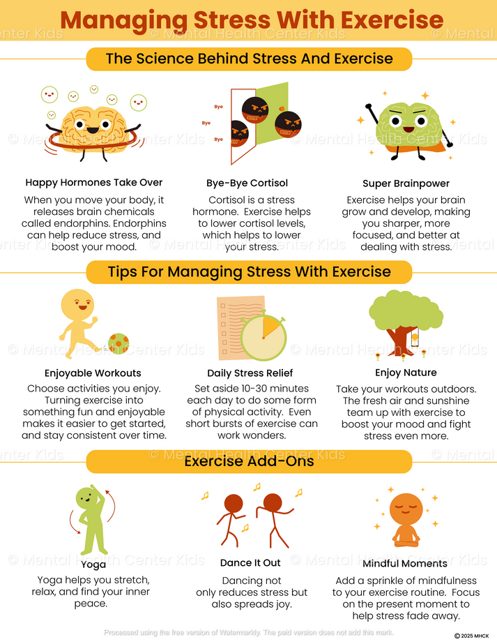 Managing Stress With Exercise Handout – Mental Health Center Kids