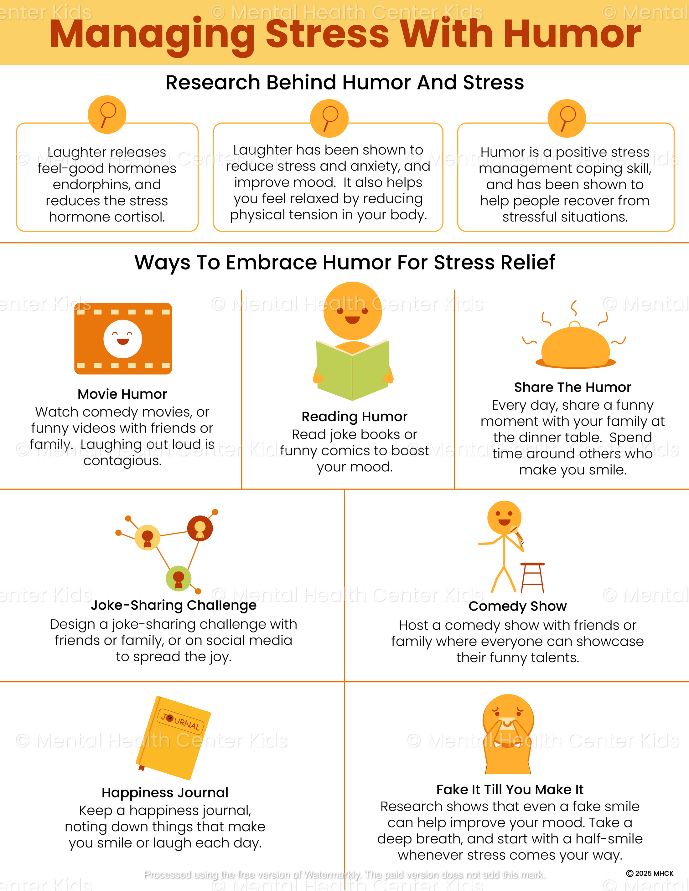 Managing Stress With Humor Handout – Mental Health Center Kids