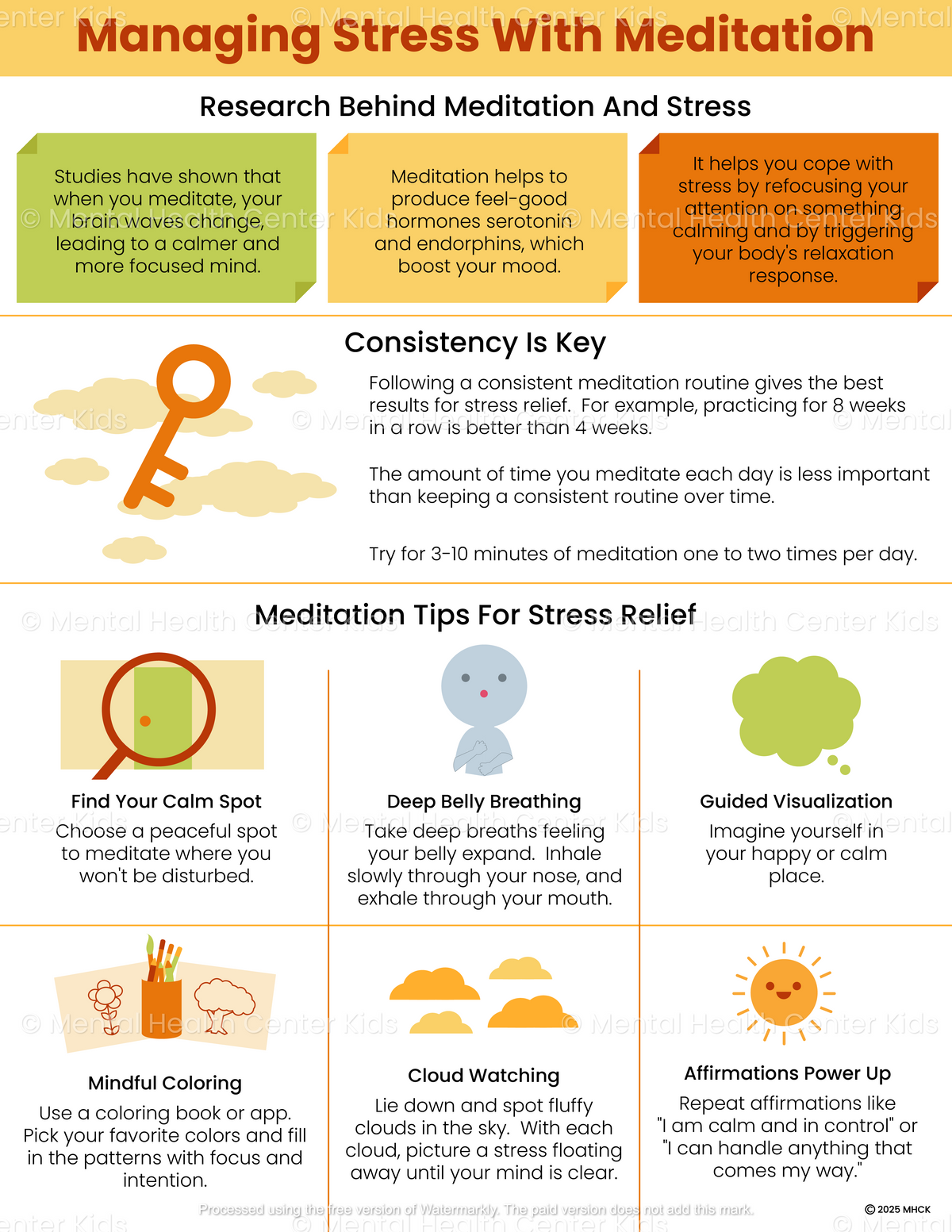 Managing Stress With Meditation Handout – Mental Health Center Kids