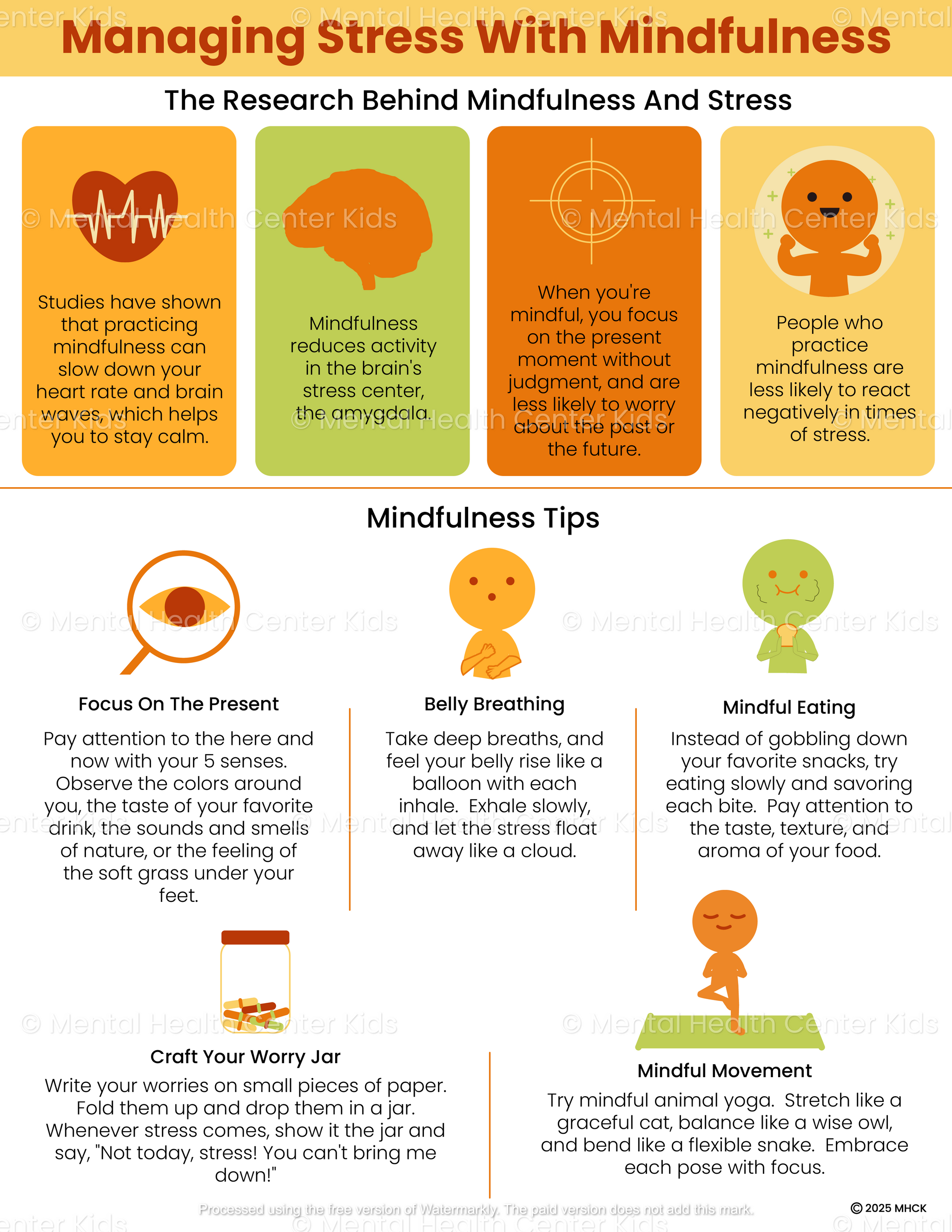 Managing Stress With Mindfulness Handout – Mental Health Center Kids