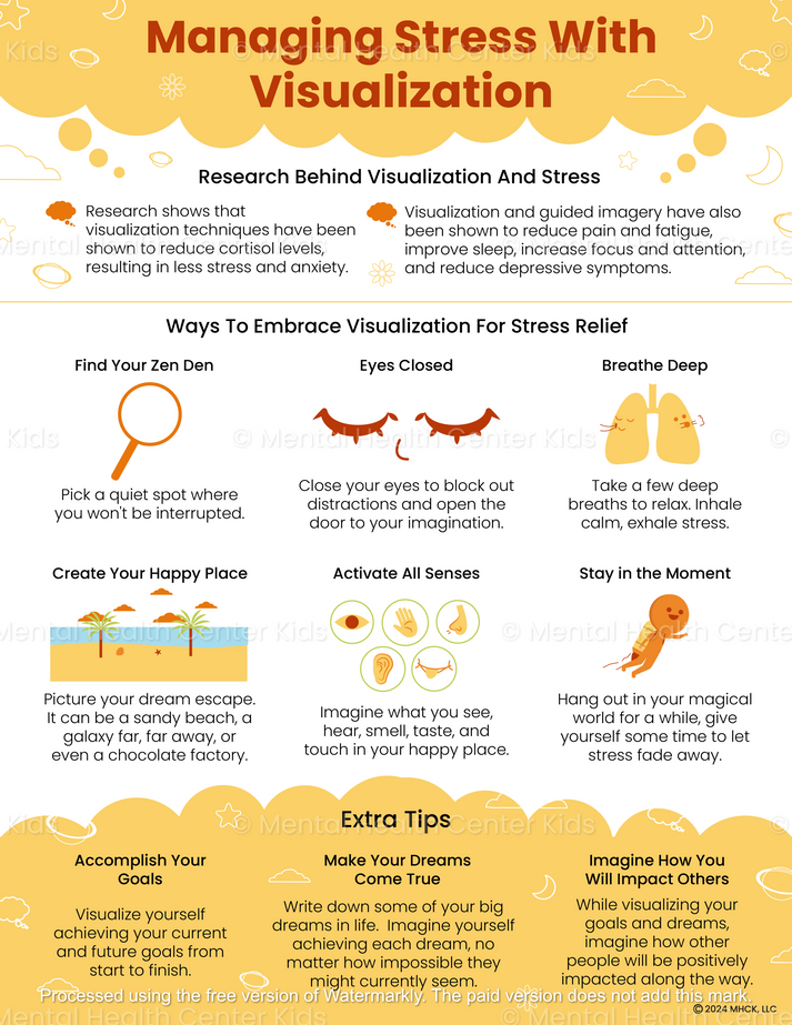 Managing Stress With Visualization Handout – Mental Health Center Kids