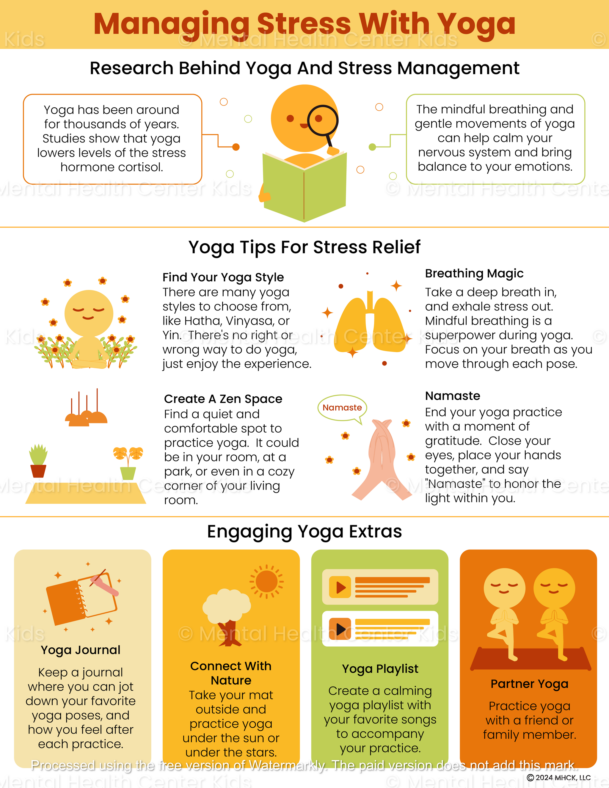 Managing Stress With Yoga Handout – Mental Health Center Kids