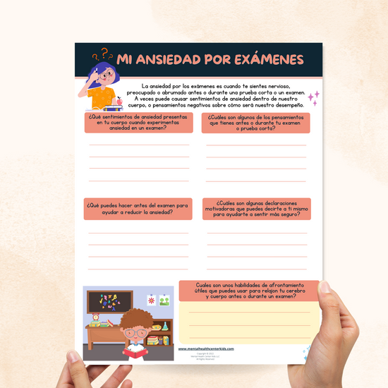 Test Anxiety Worksheet (Spanish Version) – Mental Health Center Kids