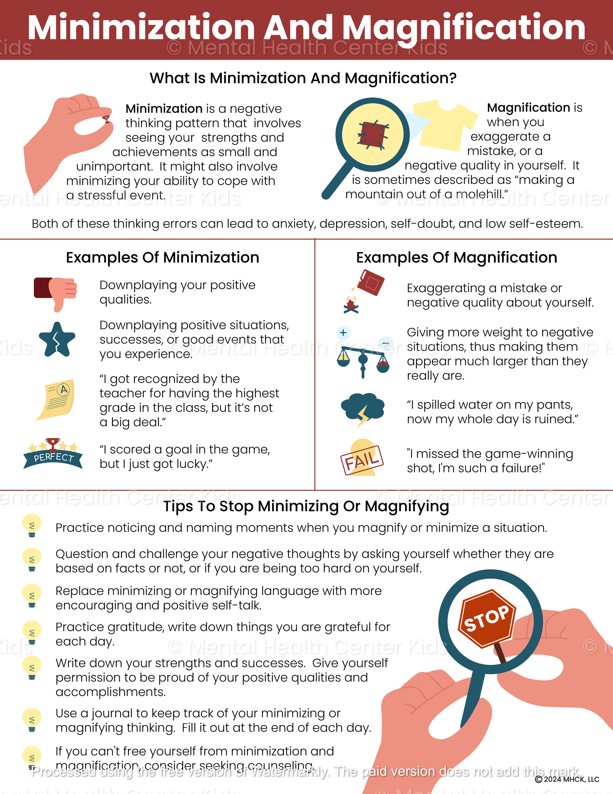 Minimization And Magnification CBT Handout – Mental Health Center Kids