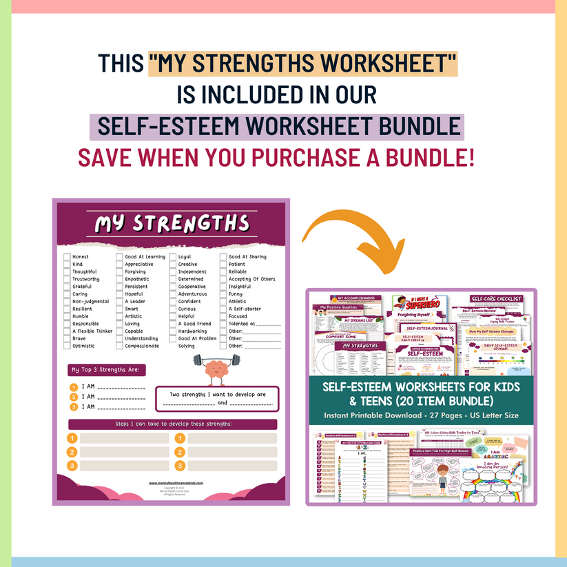 My Strengths Worksheet – Mental Health Center Kids