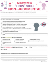 DBT Mindfulness "How" Skills Worksheets – Mental Health Center Kids