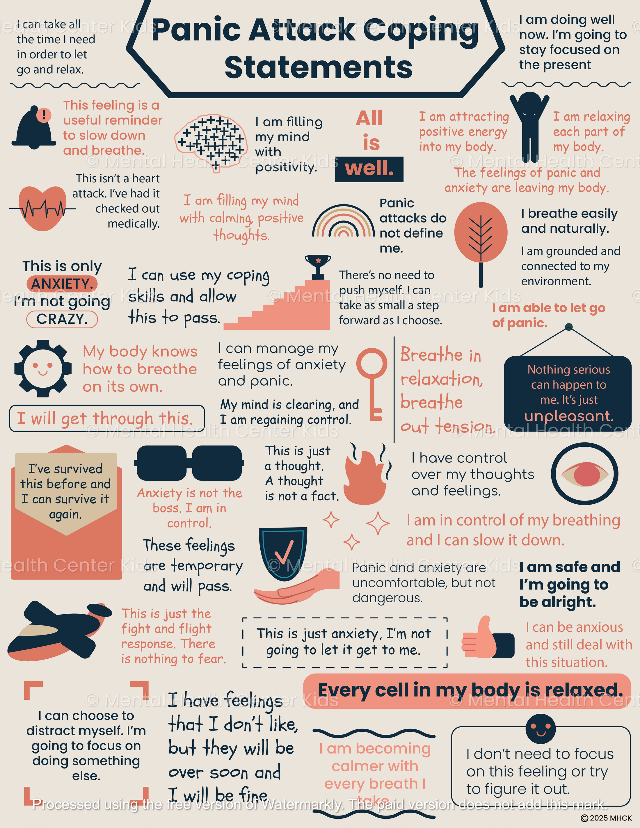 Panic Attack Coping Statements – Mental Health Center Kids
