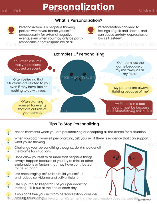 Personalization Cognitive Distortion (PDF) – Mental Health Center Kids