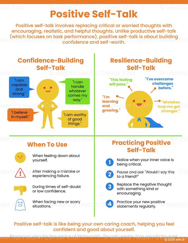 Positive Self Talk Pdf Mental Health Center Kids
