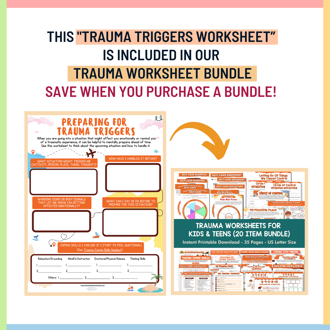 Trauma Triggers Worksheet – Mental Health Center Kids