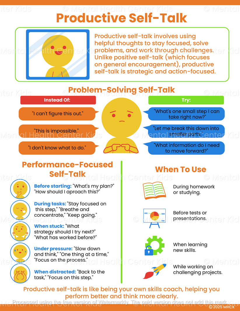 Productive Self-Talk (PDF) – Mental Health Center Kids