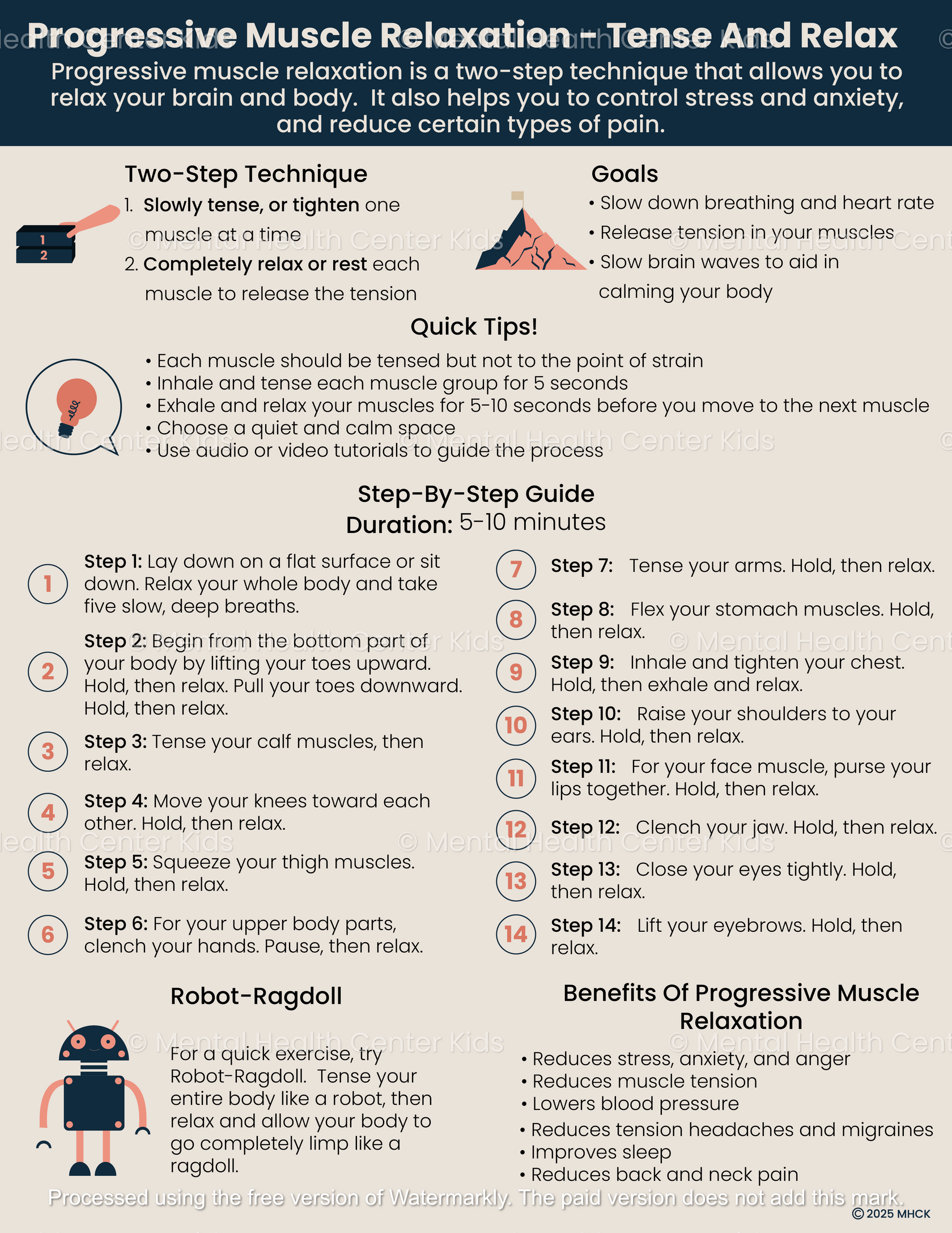 Progressive Muscle Relaxation (PDF) – Mental Health Center Kids