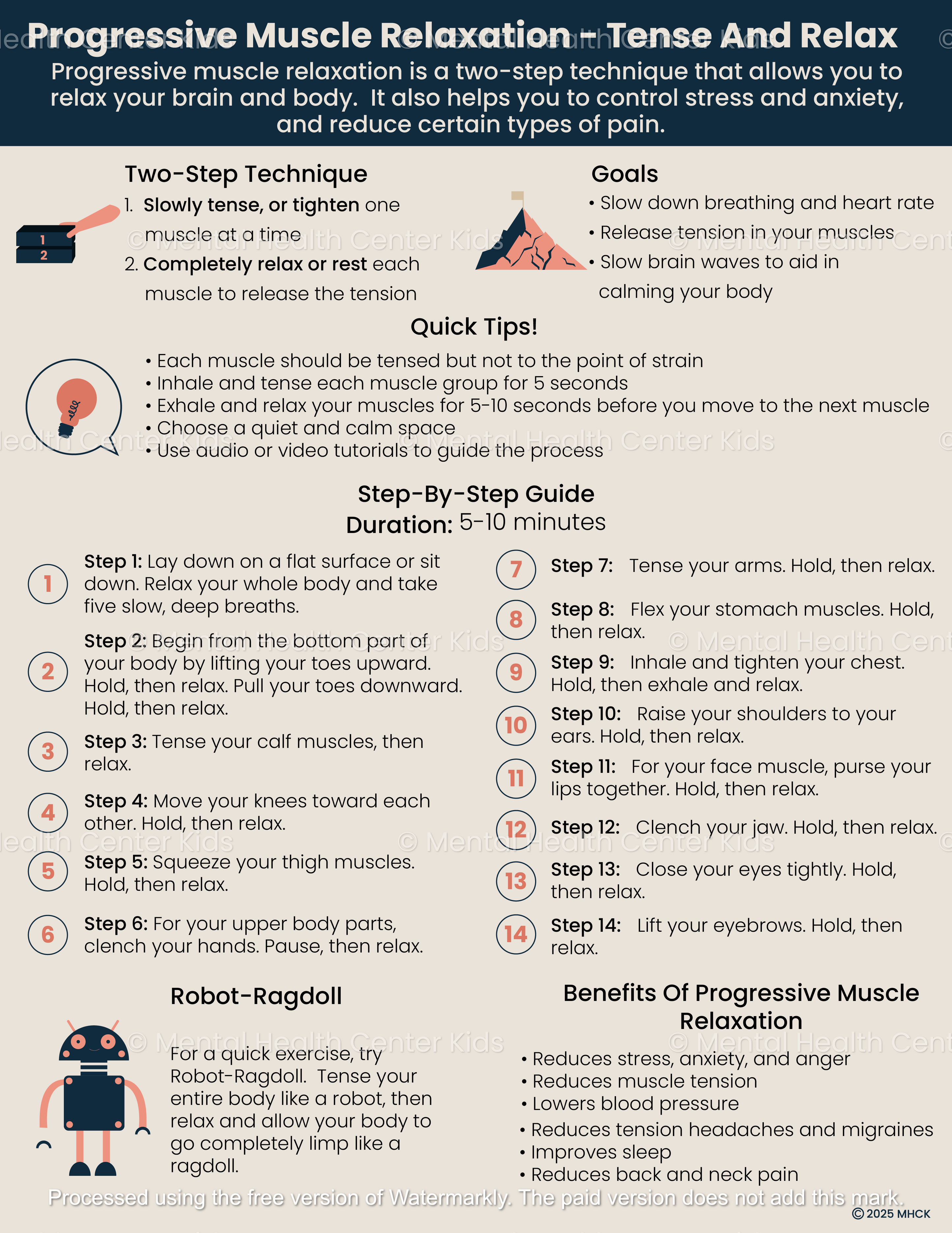 Progressive Muscle Relaxation (PDF) – Mental Health Center Kids