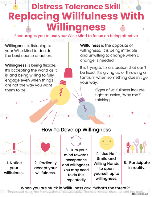 DBT Willfulness vs Willingness (PDF) – Mental Health Center Kids
