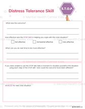DBT STOP Skill Worksheet – Mental Health Center Kids
