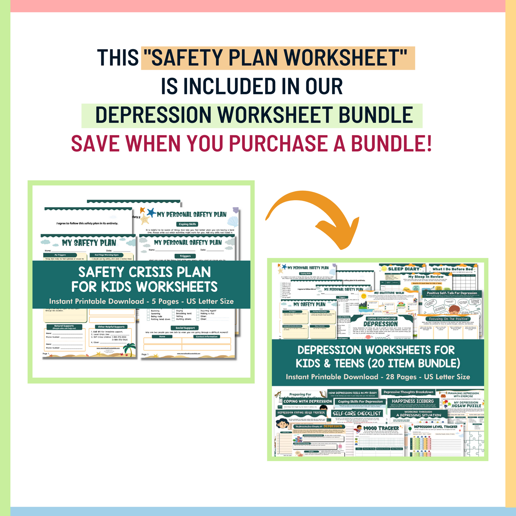 Safety Plan Worksheet – Mental Health Center Kids