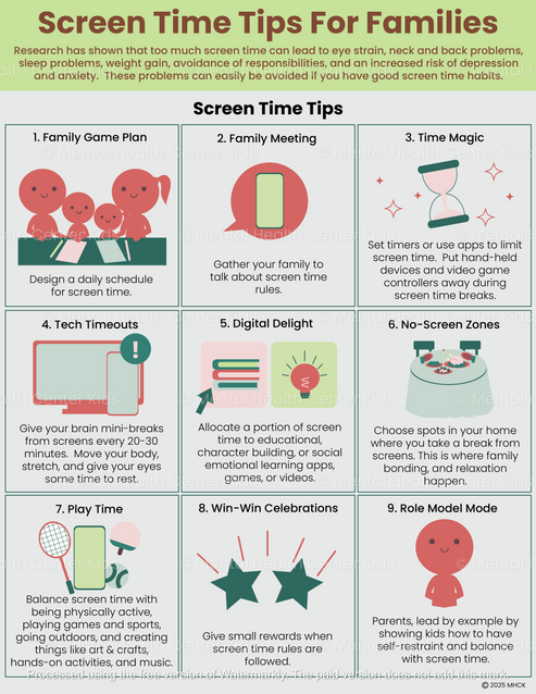 Screen Time Tips For Parents And Families – Mental Health Center Kids