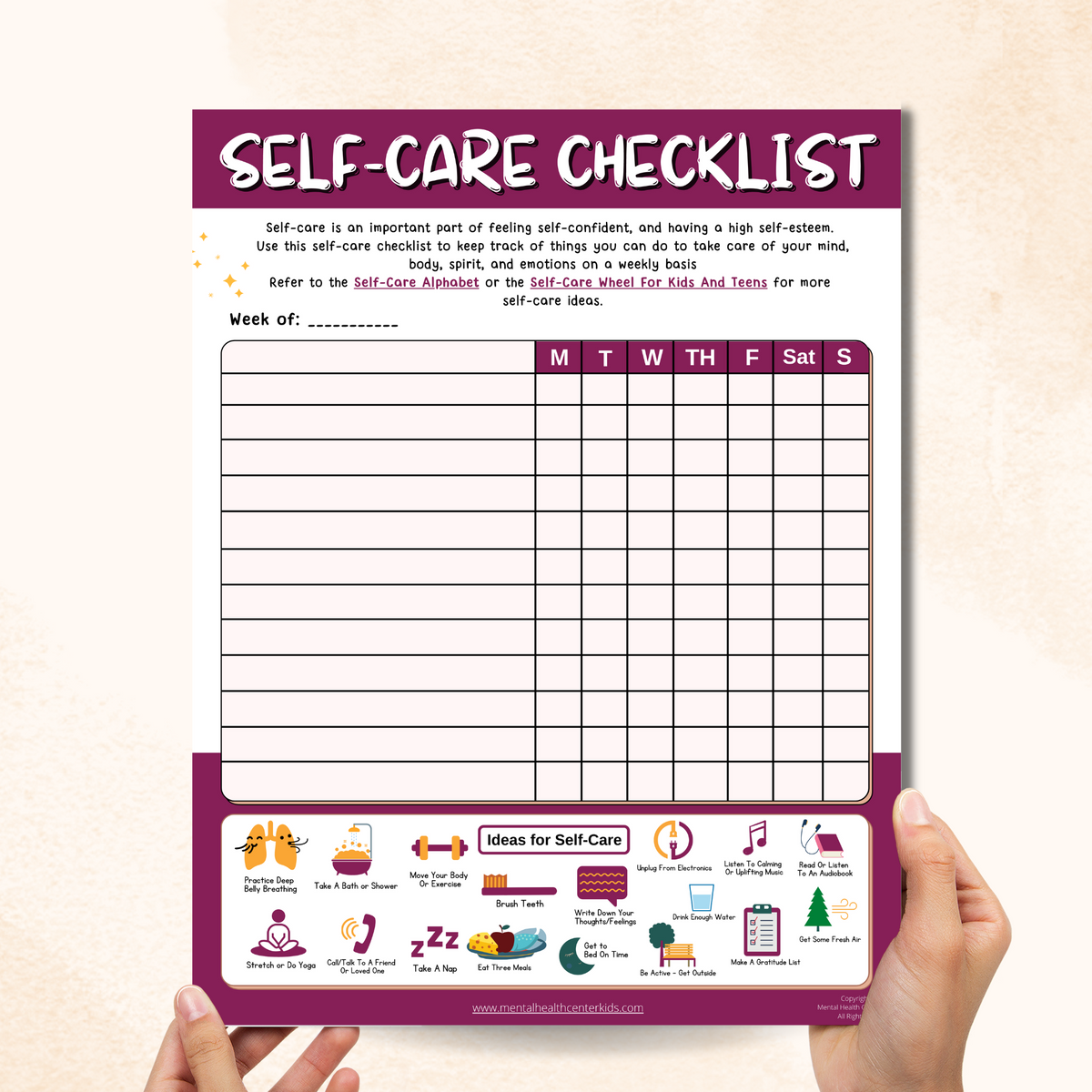Self-Esteem Checklist – Mental Health Center Kids
