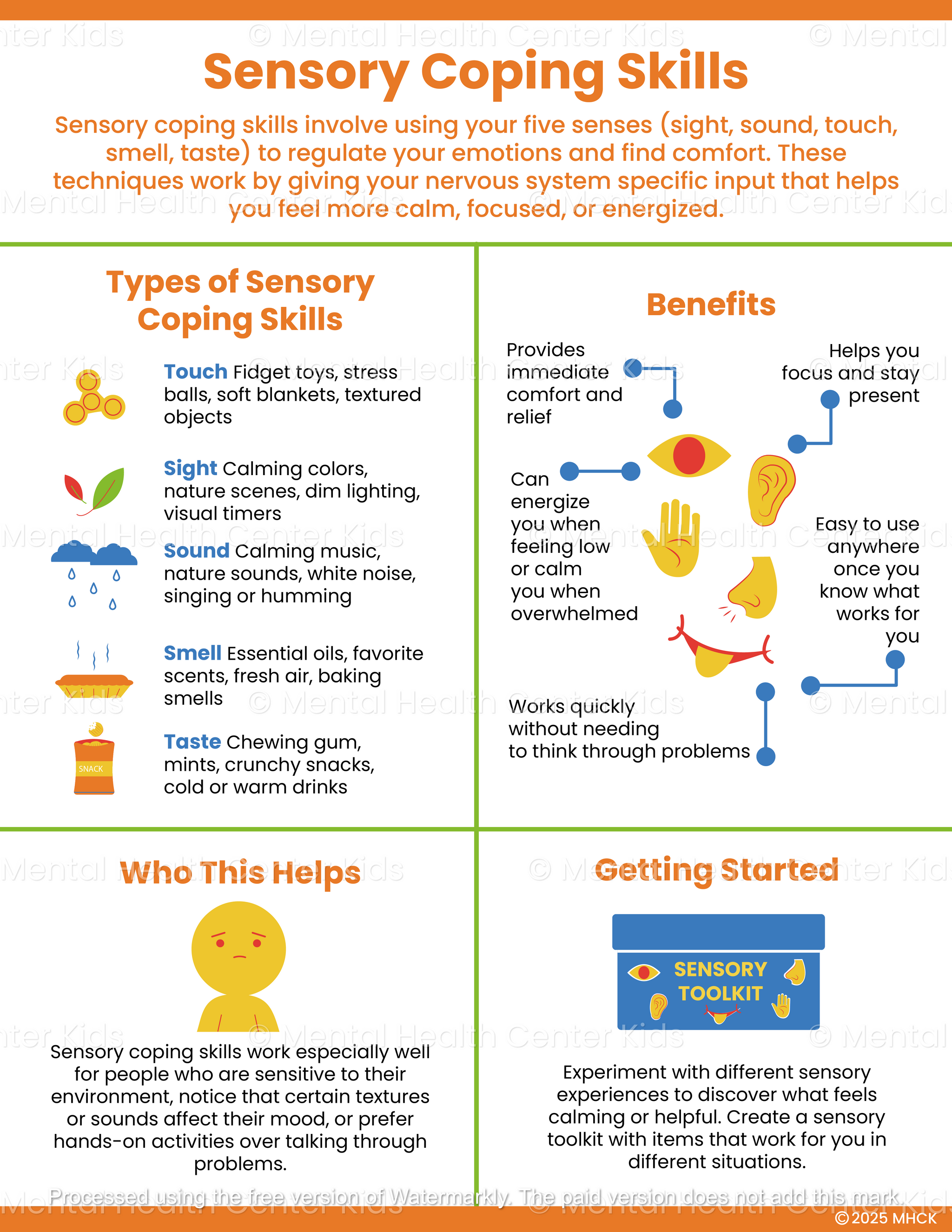 Sensory Coping Skills (PDF) – Mental Health Center Kids