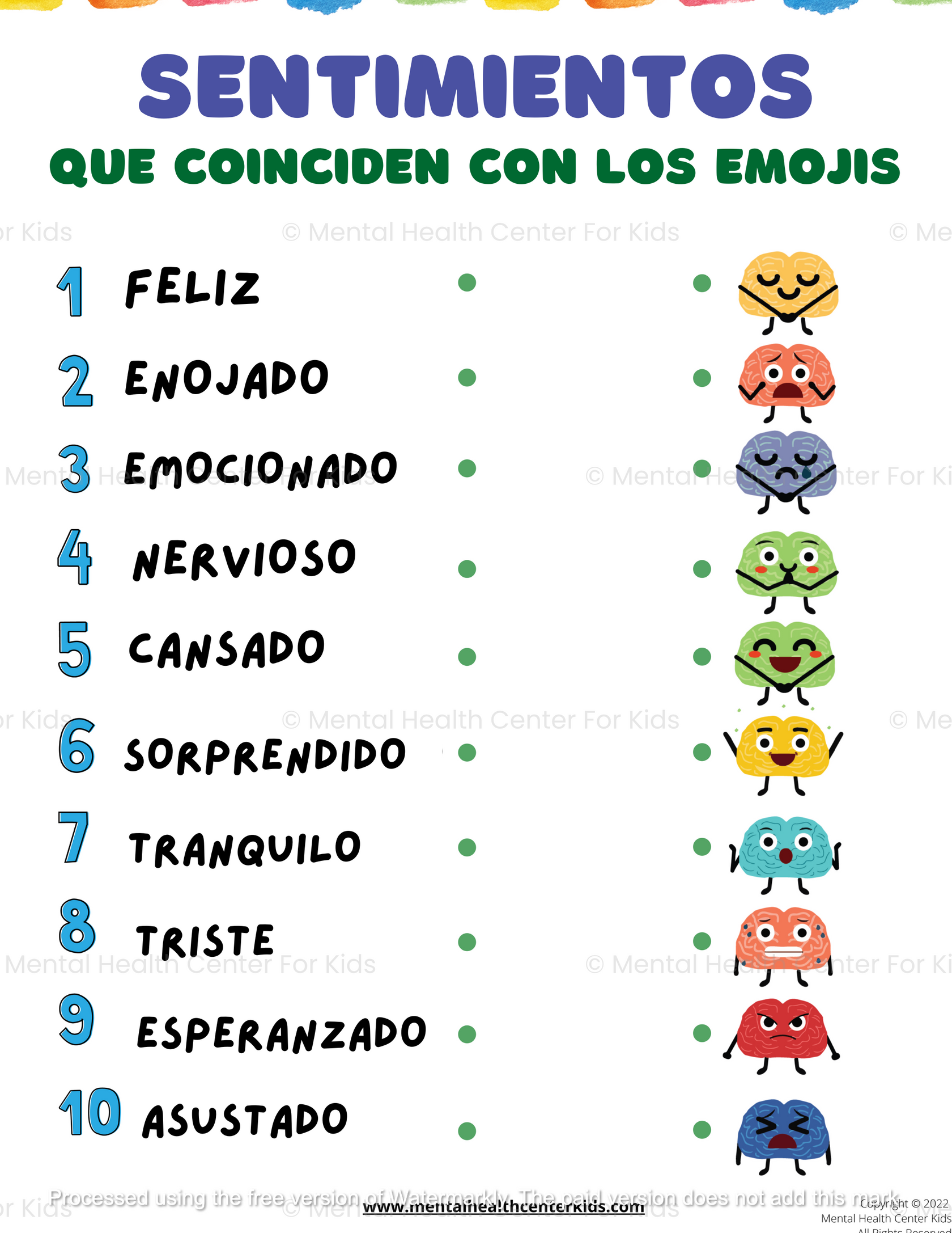 Feelings Activity Pack Worksheets (Spanish Version) – Mental Health ...