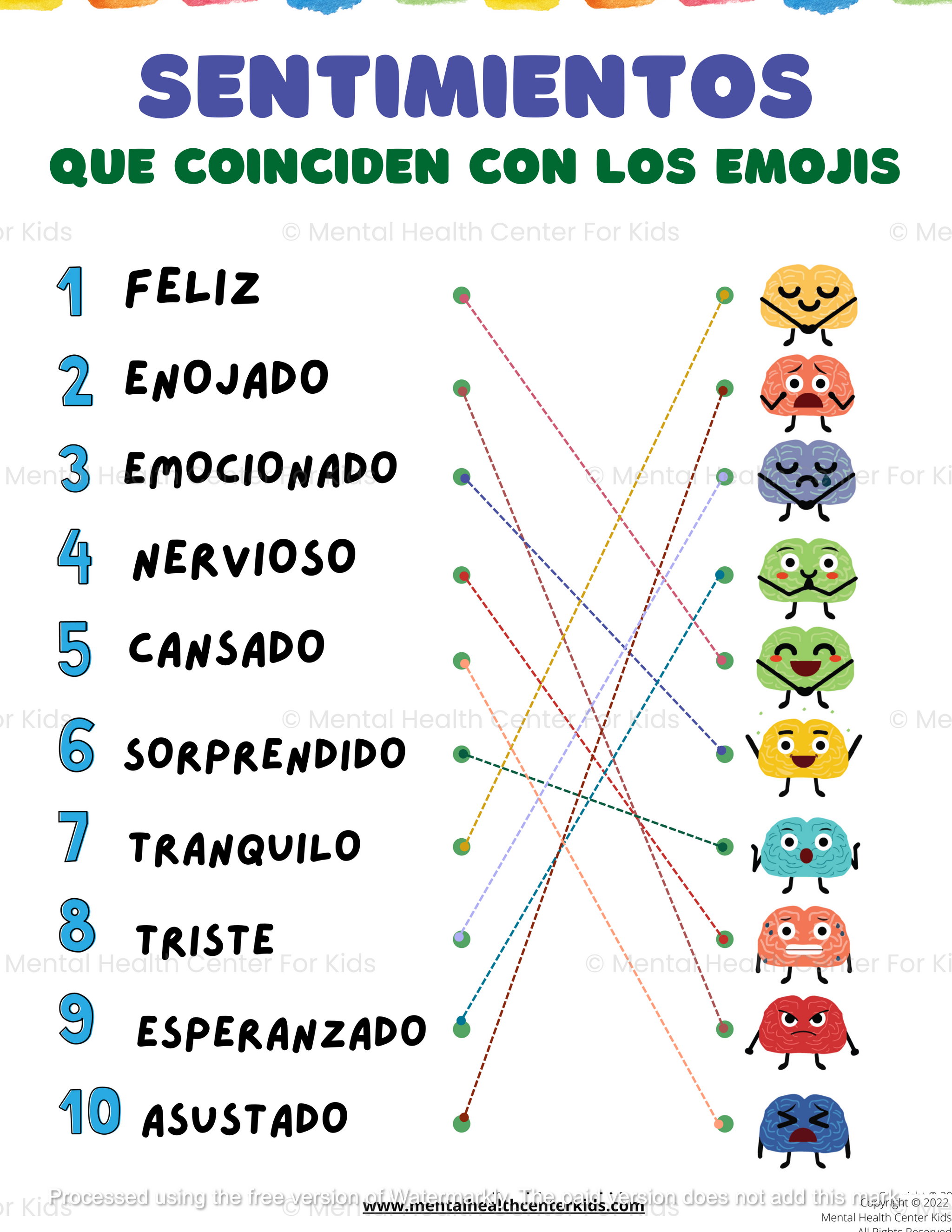 Feelings Activity Pack Worksheets (Spanish Version) – Mental Health ...