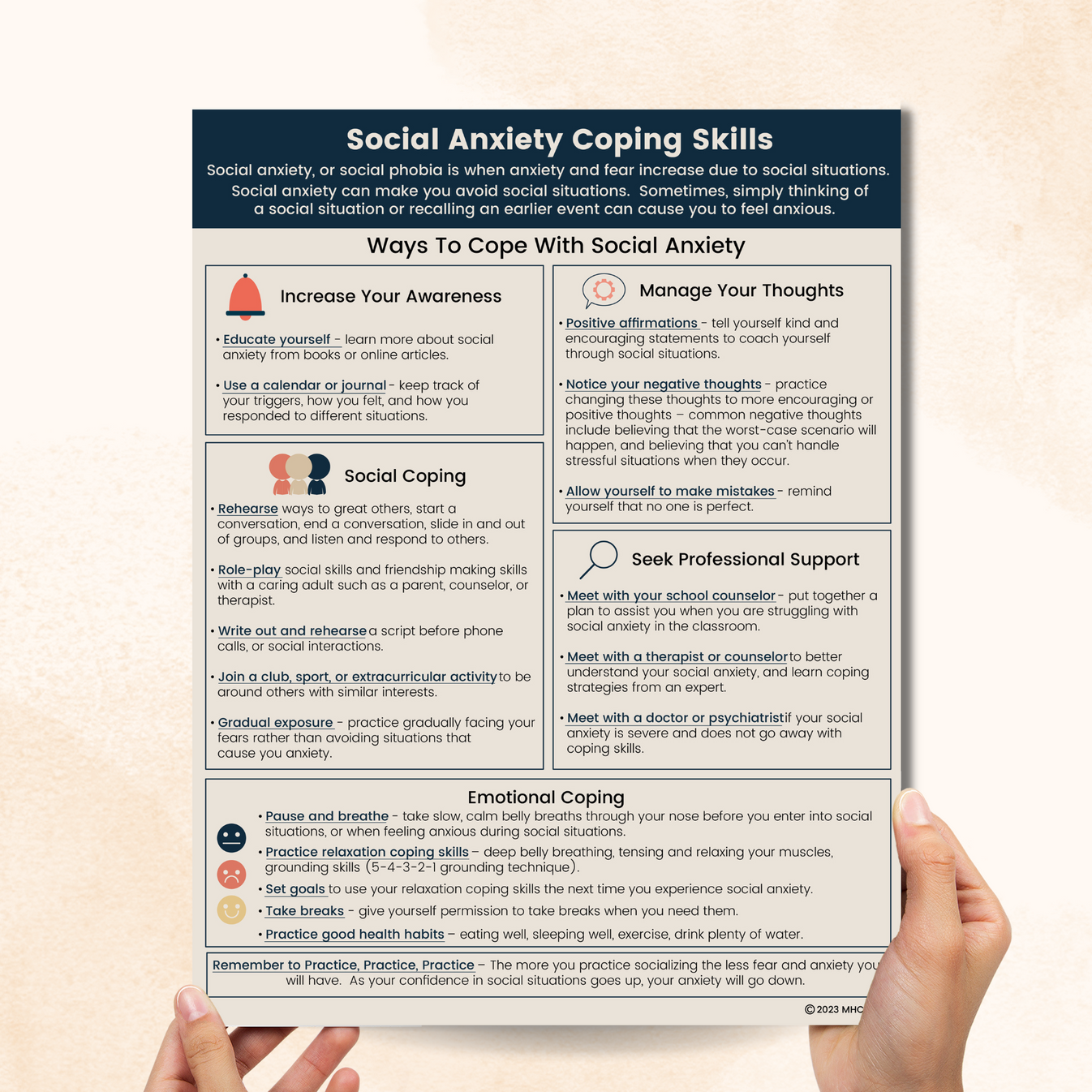 Social Anxiety Coping Skills (PDF) – Mental Health Center Kids