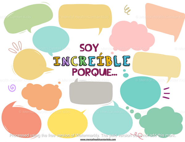 I Am Amazing Because Worksheet (Spanish Version) – Mental Health Center ...
