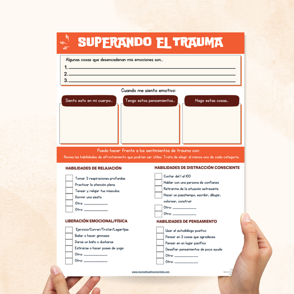 Coping With Trauma Worksheet (Spanish Version) – Mental Health Center Kids