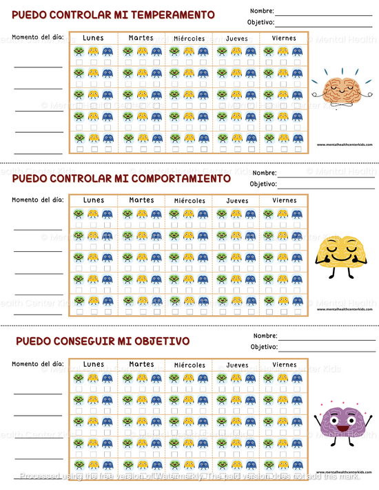 Weekly Anger, Behavior, and Goals Tracker (Spanish Version) – Mental ...