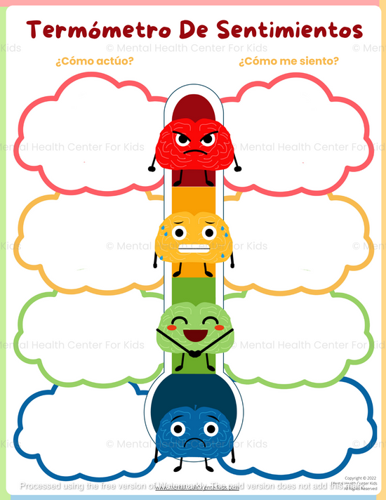 Feelings Thermometer Worksheets (Spanish Version) – Mental Health ...