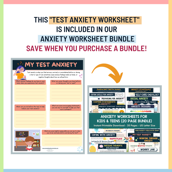 Test Anxiety Activity Worksheet – Mental Health Center Kids