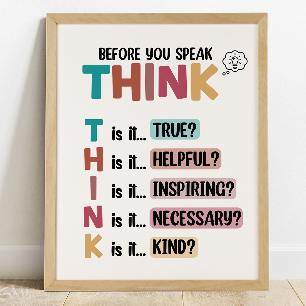 THINK Before You Speak Poster – Mental Health Center Kids