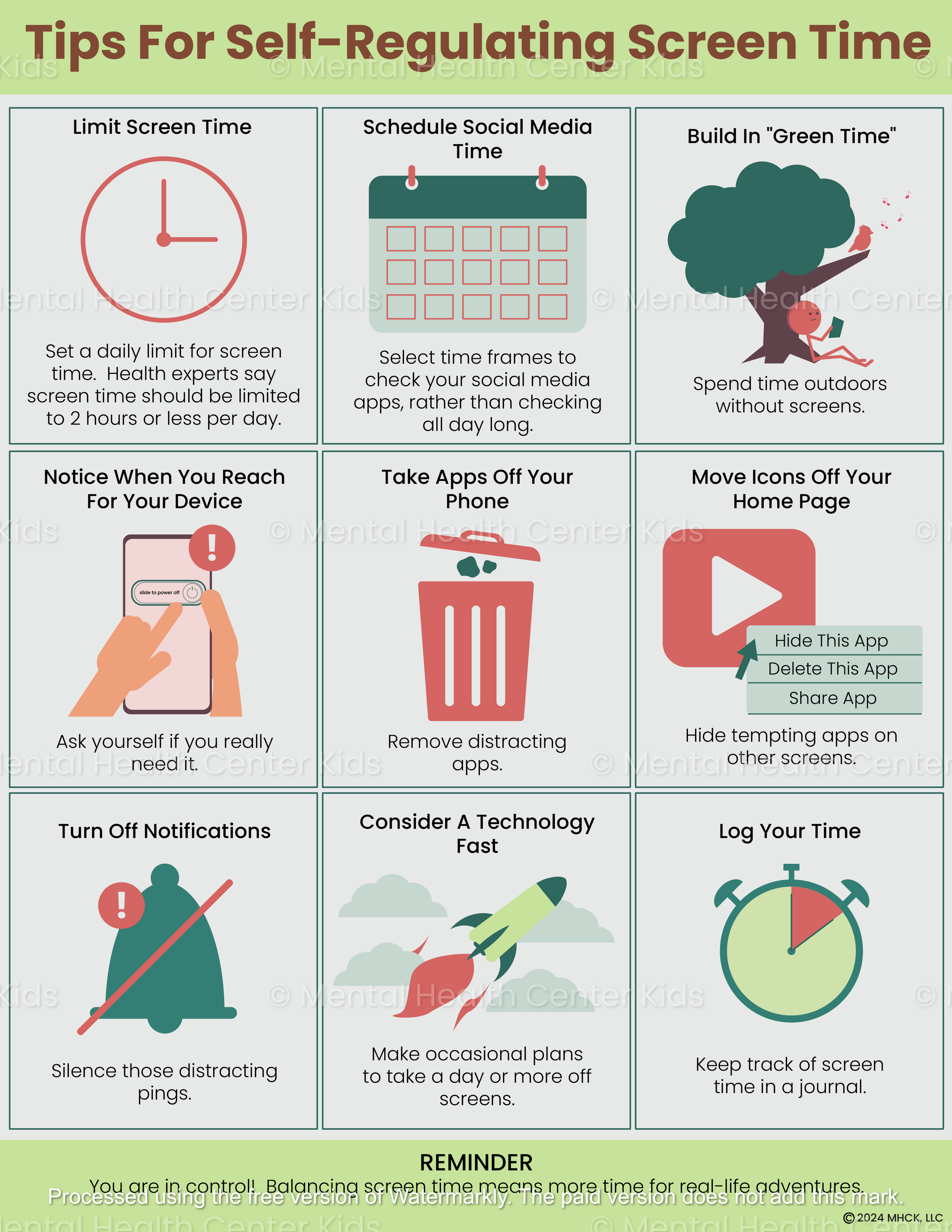 How To Self-Regulate Screen Time – Mental Health Center Kids