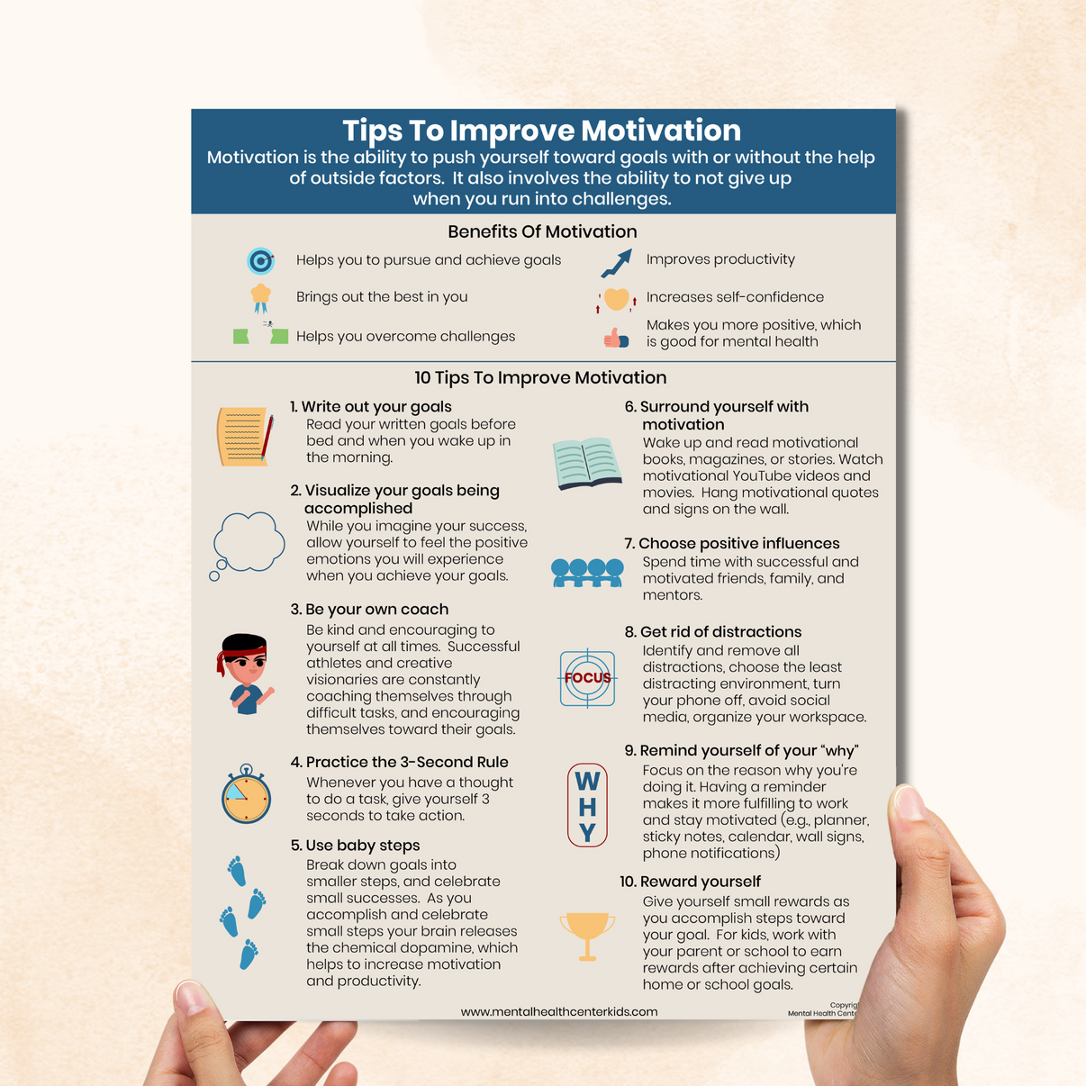 Tips to Improve Self-Motivation (PDF) – Mental Health Center Kids