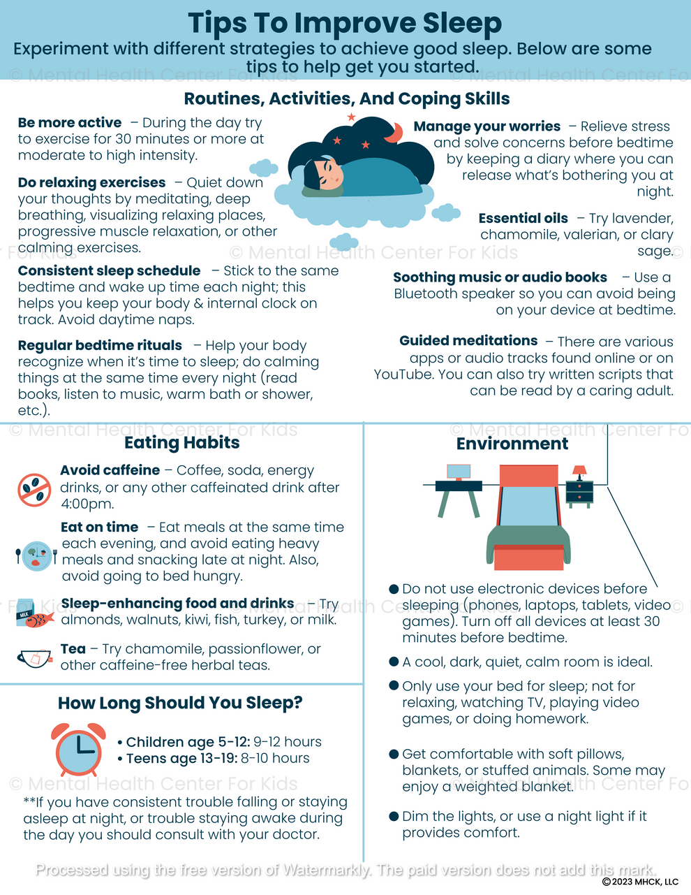 Tips to Improve Sleep – Mental Health Center Kids
