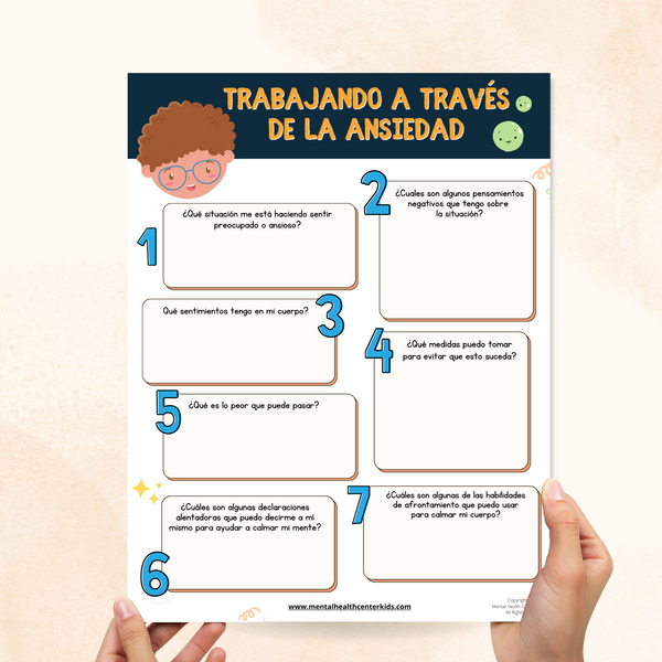 Working Through Anxiety Worksheet (Spanish Version) – Mental Health ...