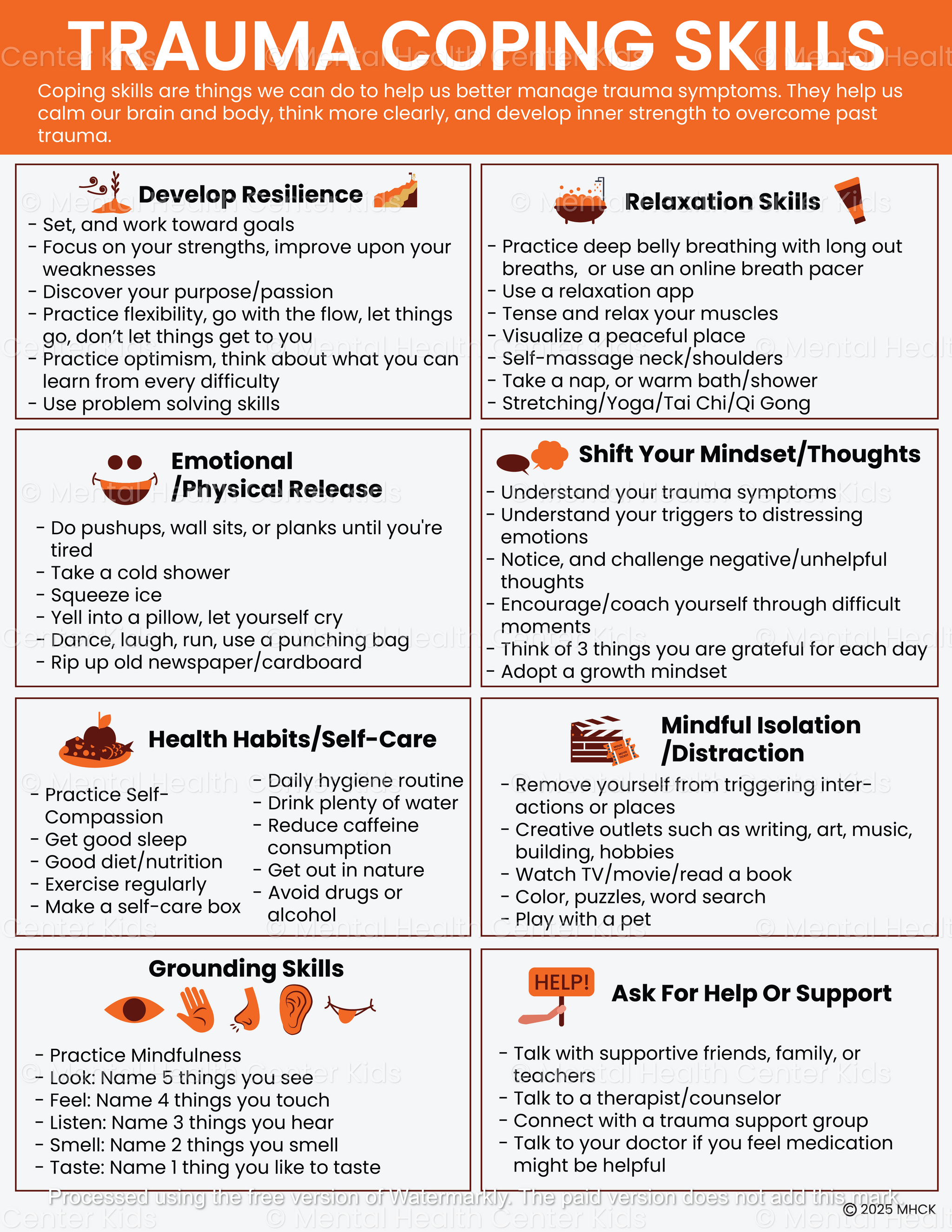Trauma Infographics for Kids and Teens – Mental Health Center Kids