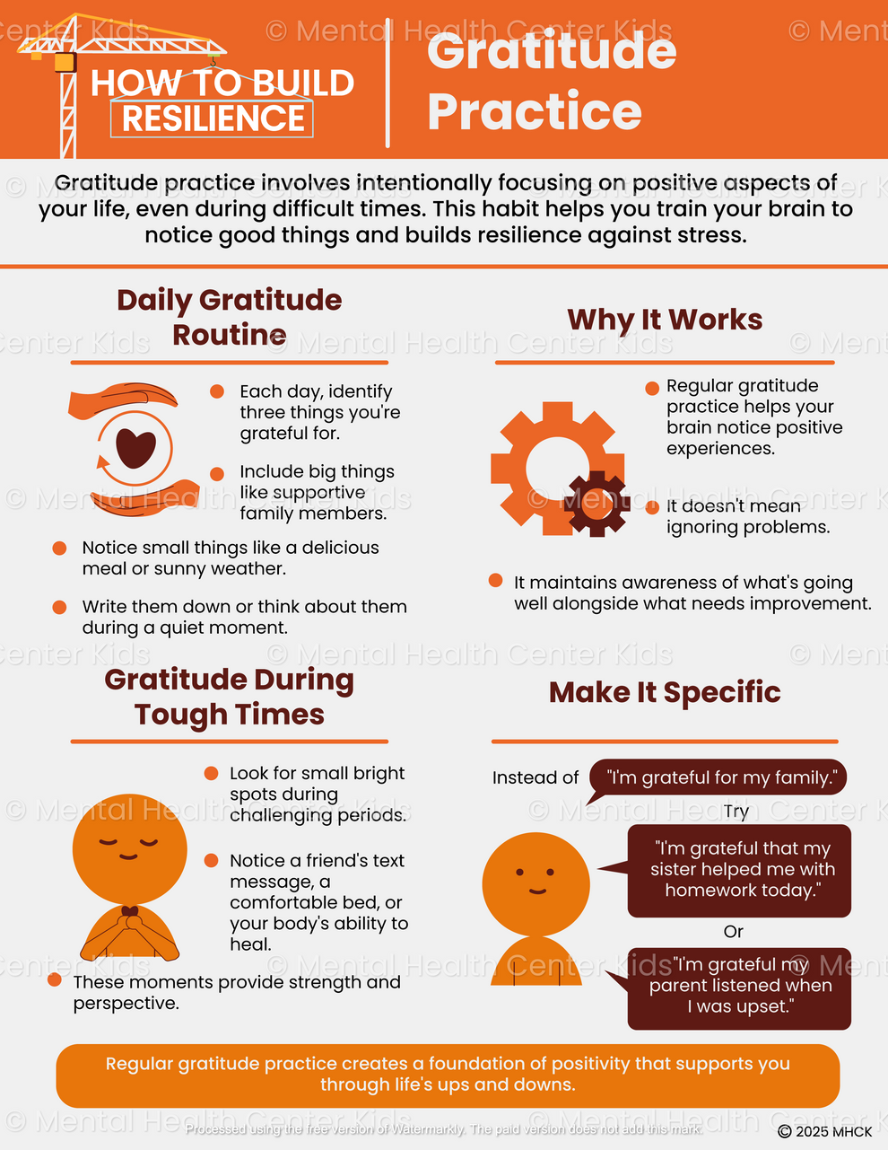 Gratitude Practice - How To Build Resilience – Mental Health Center Kids