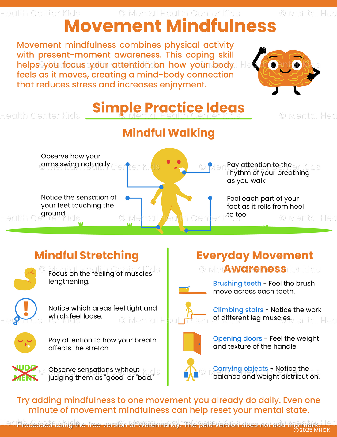 Movement Mindfulness Activity (PDF) – Mental Health Center Kids