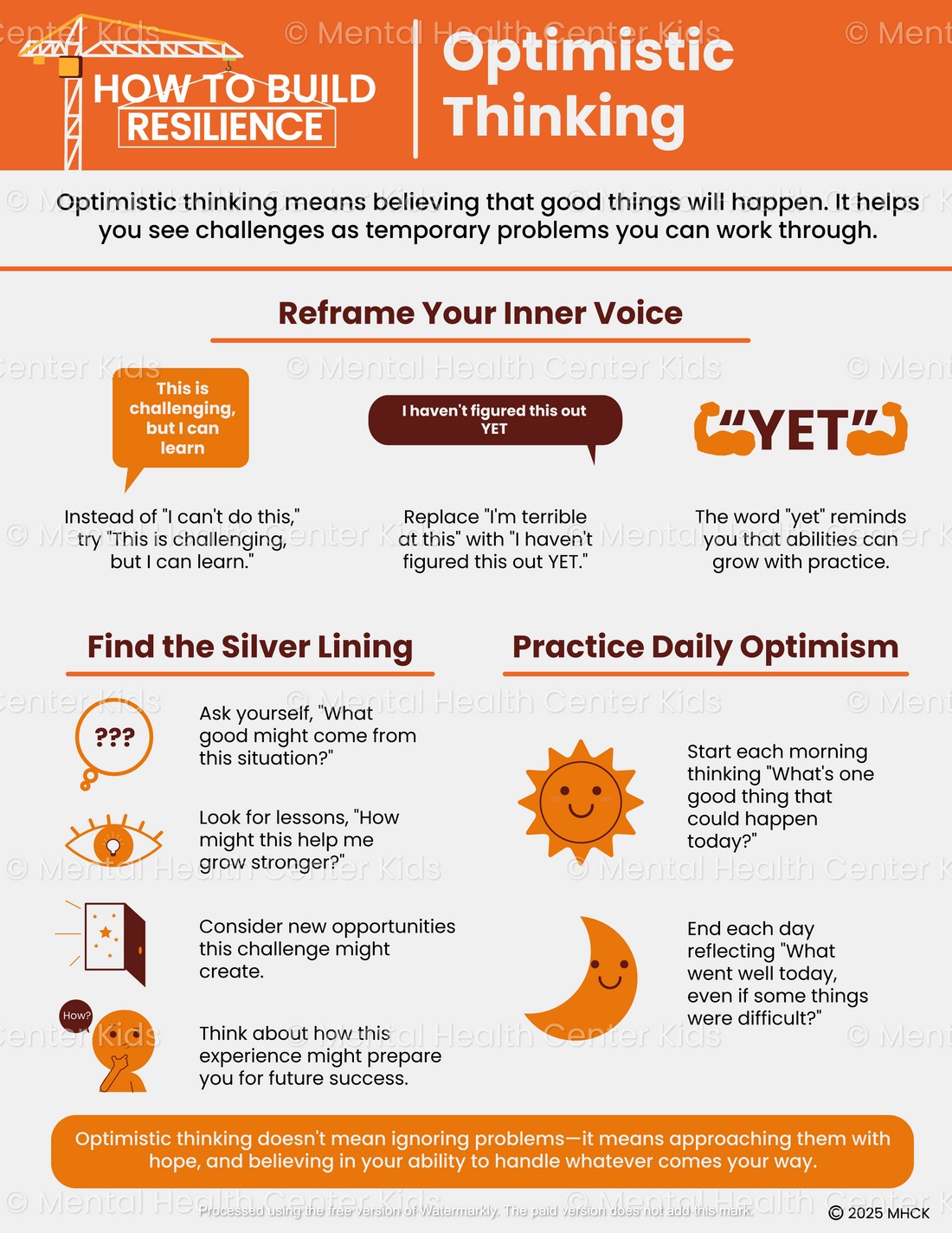 Optimistic Thinking - How To Build Resilience – Mental Health Center Kids