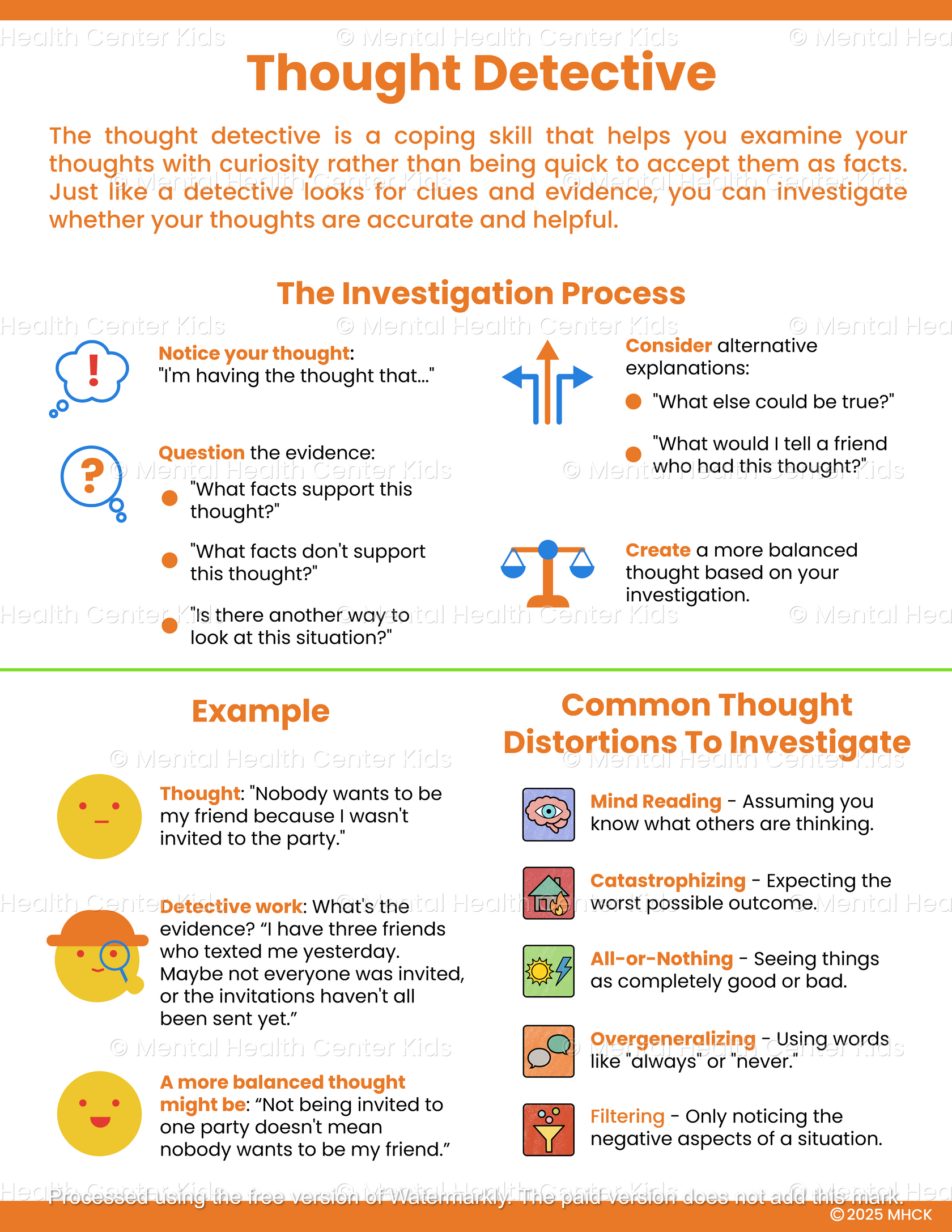 Thought Detective (PDF) – Mental Health Center Kids