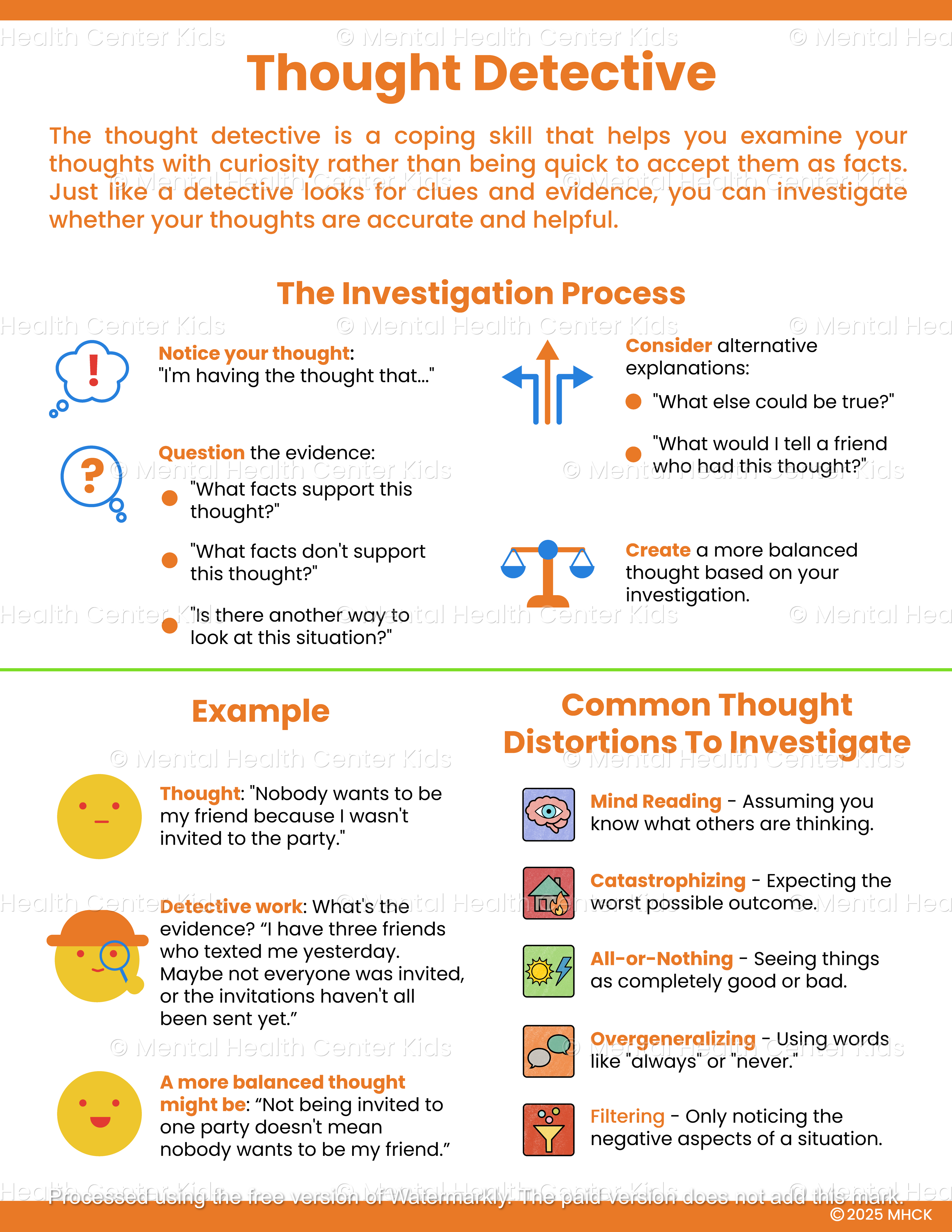 Thought Detective (PDF) – Mental Health Center Kids