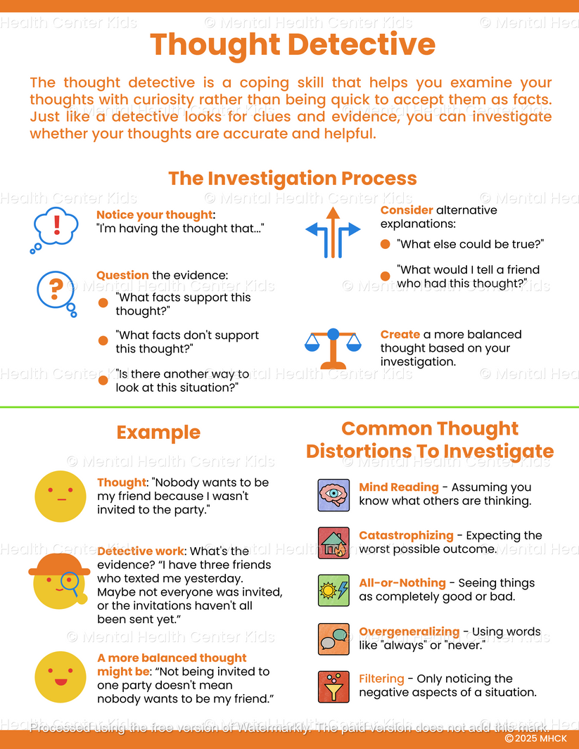 Thought Detective (PDF) – Mental Health Center Kids
