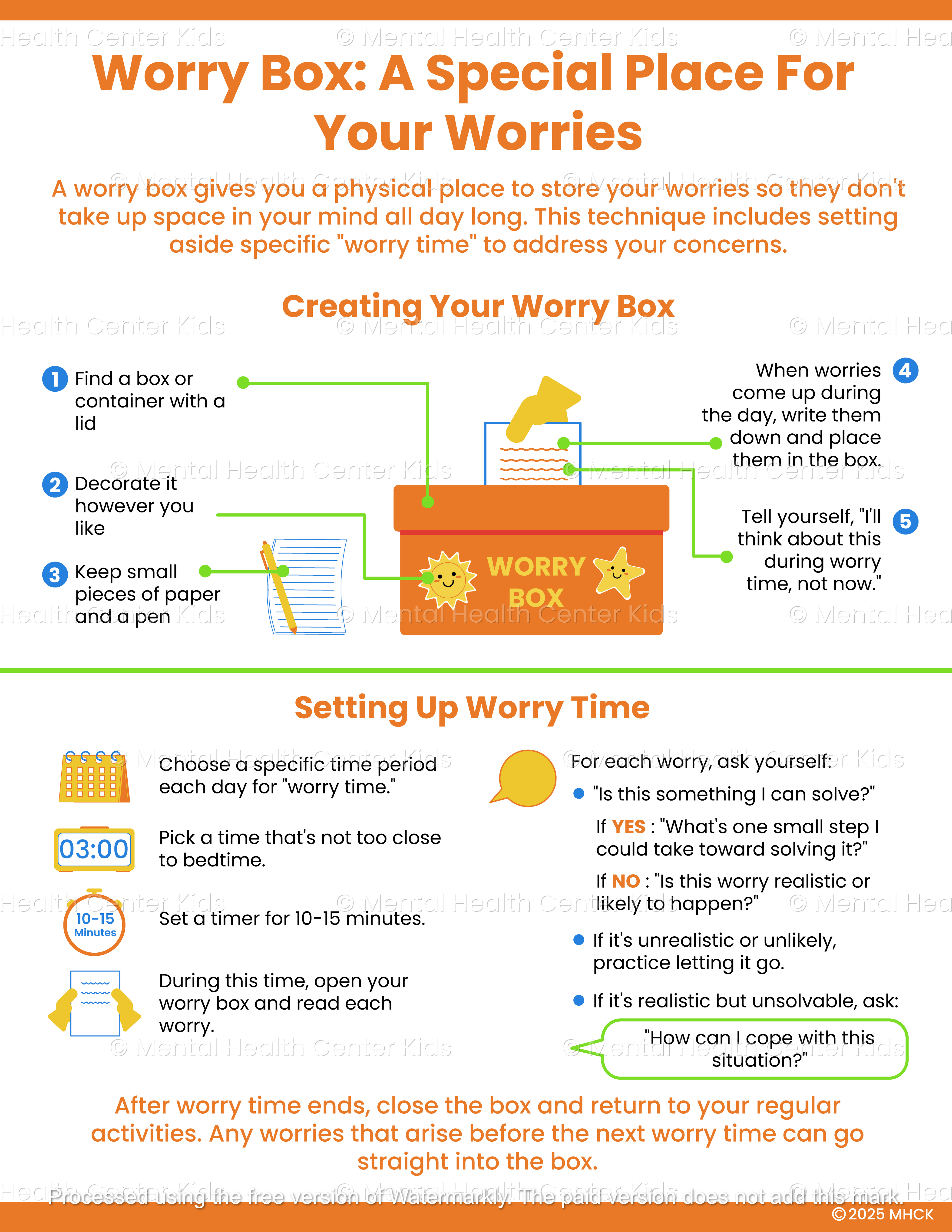 Worry Box Handout – Mental Health Center Kids