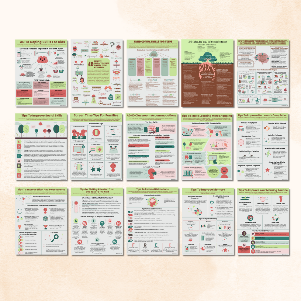 ADHD Handouts Bundle (29 Pages) – Mental Health Center Kids