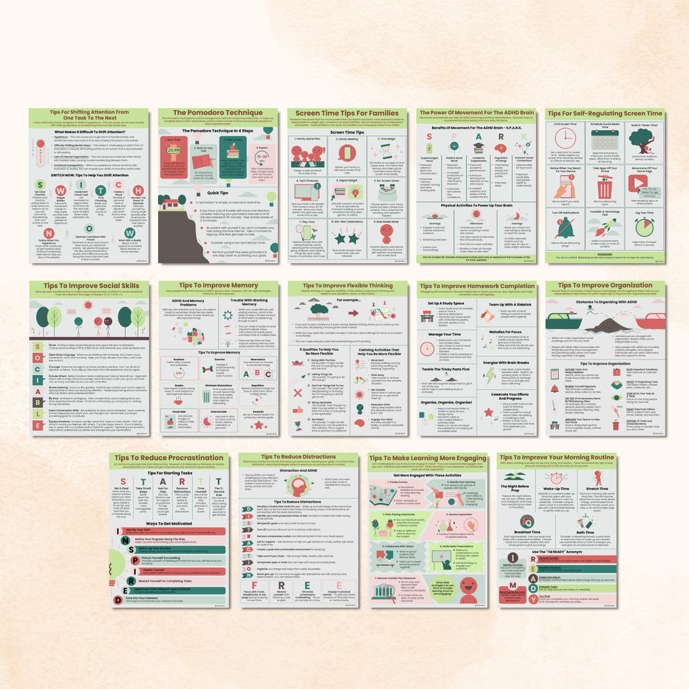 ADHD Handouts Bundle (29 Pages) – Mental Health Center Kids