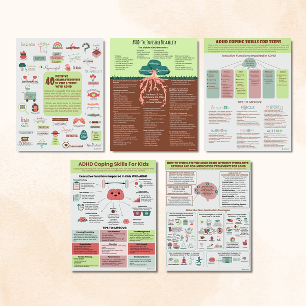 ADHD Infographic Handouts Mini-Bundle (5 Pages) – Mental Health Center Kids