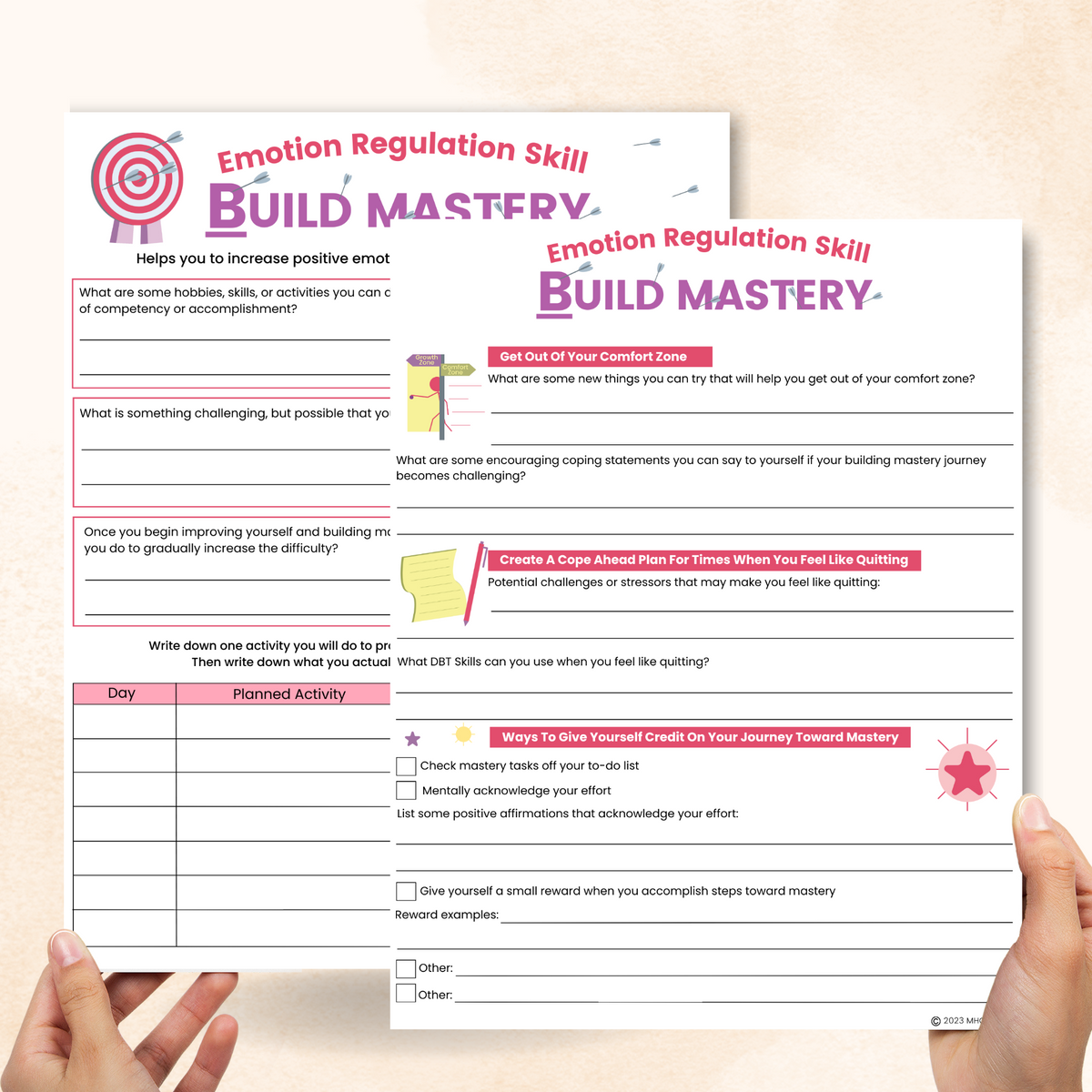 DBT Building Mastery Worksheet – Mental Health Center Kids