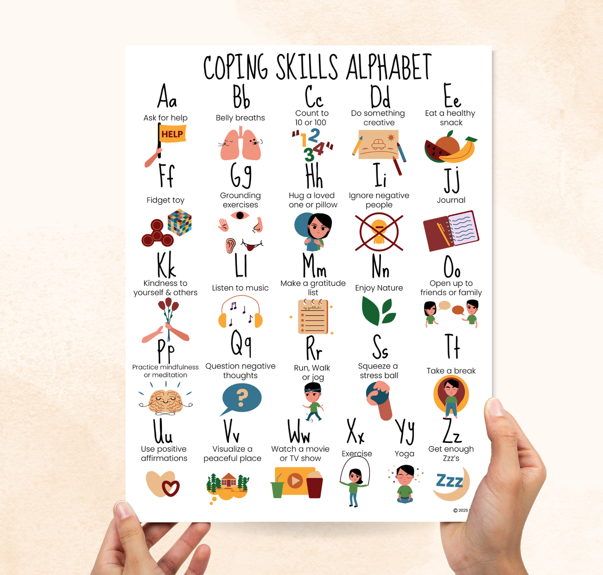 Coping Skills Alphabet Poster – Mental Health Center Kids